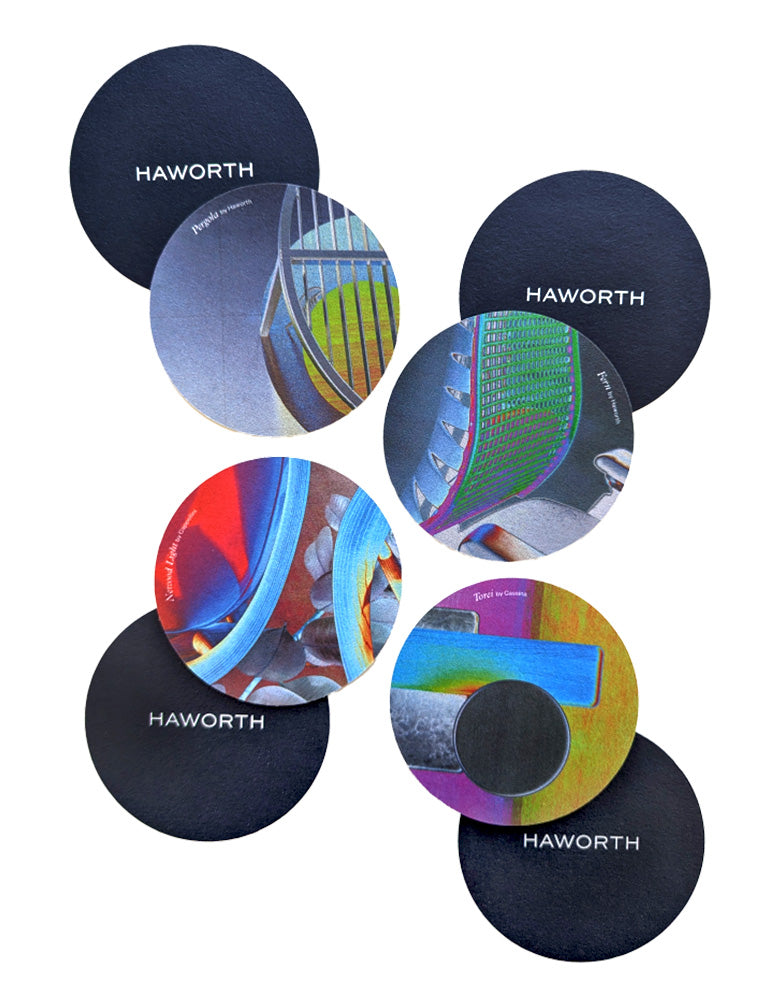 Set of Coasters featuring key products (20 coasters/ set) – Haworth SWAG